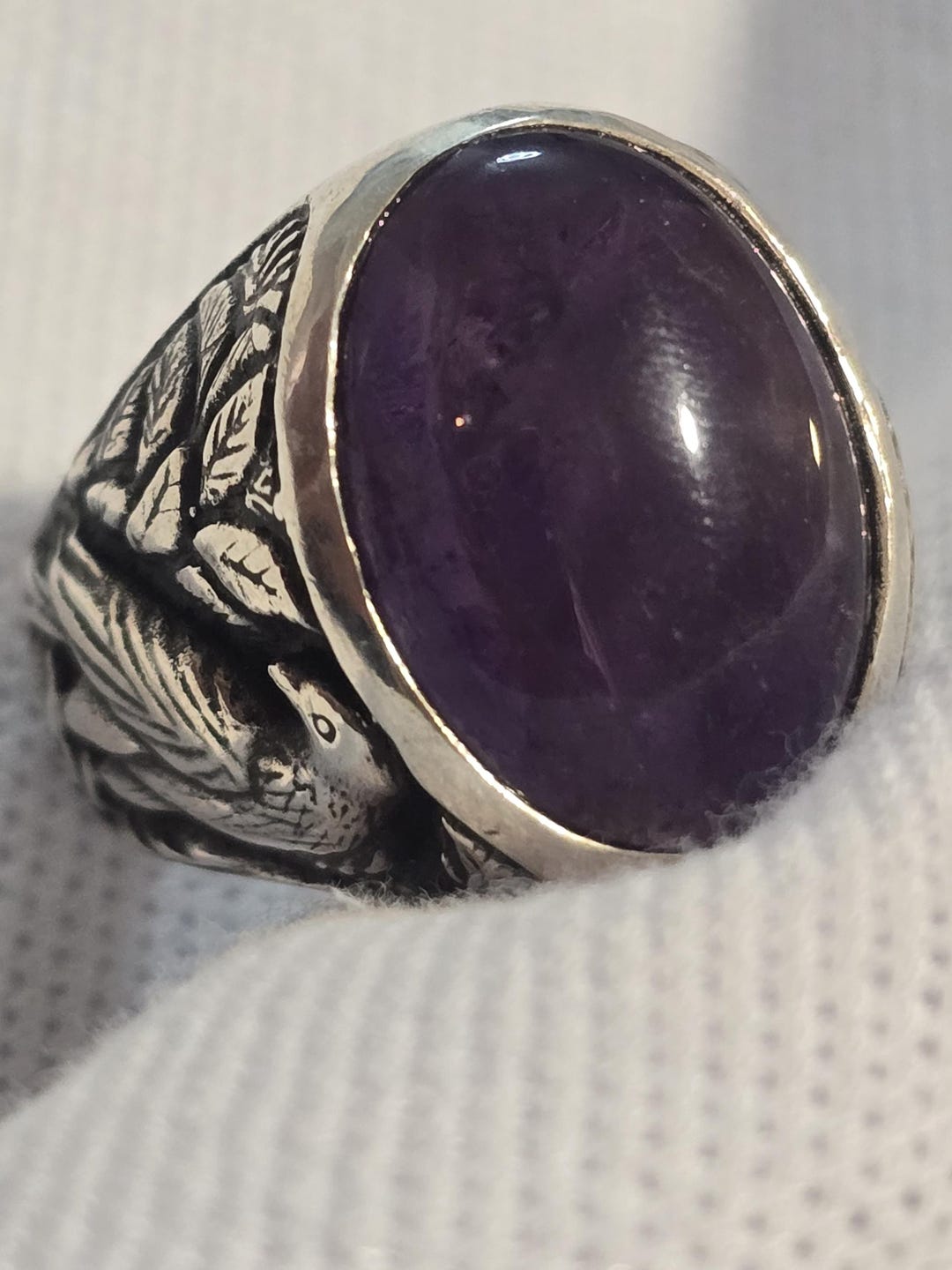 Natural Amethyst Stone Pure Amazing Great the Raptor Eagle Ring - Etsy