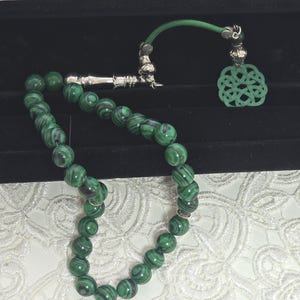 Natural Rosarry Green Malachite Stones Misbaha - Etsy