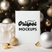 Christmas Square Card Mockup Card Mockup Digital Mockup White Card ...