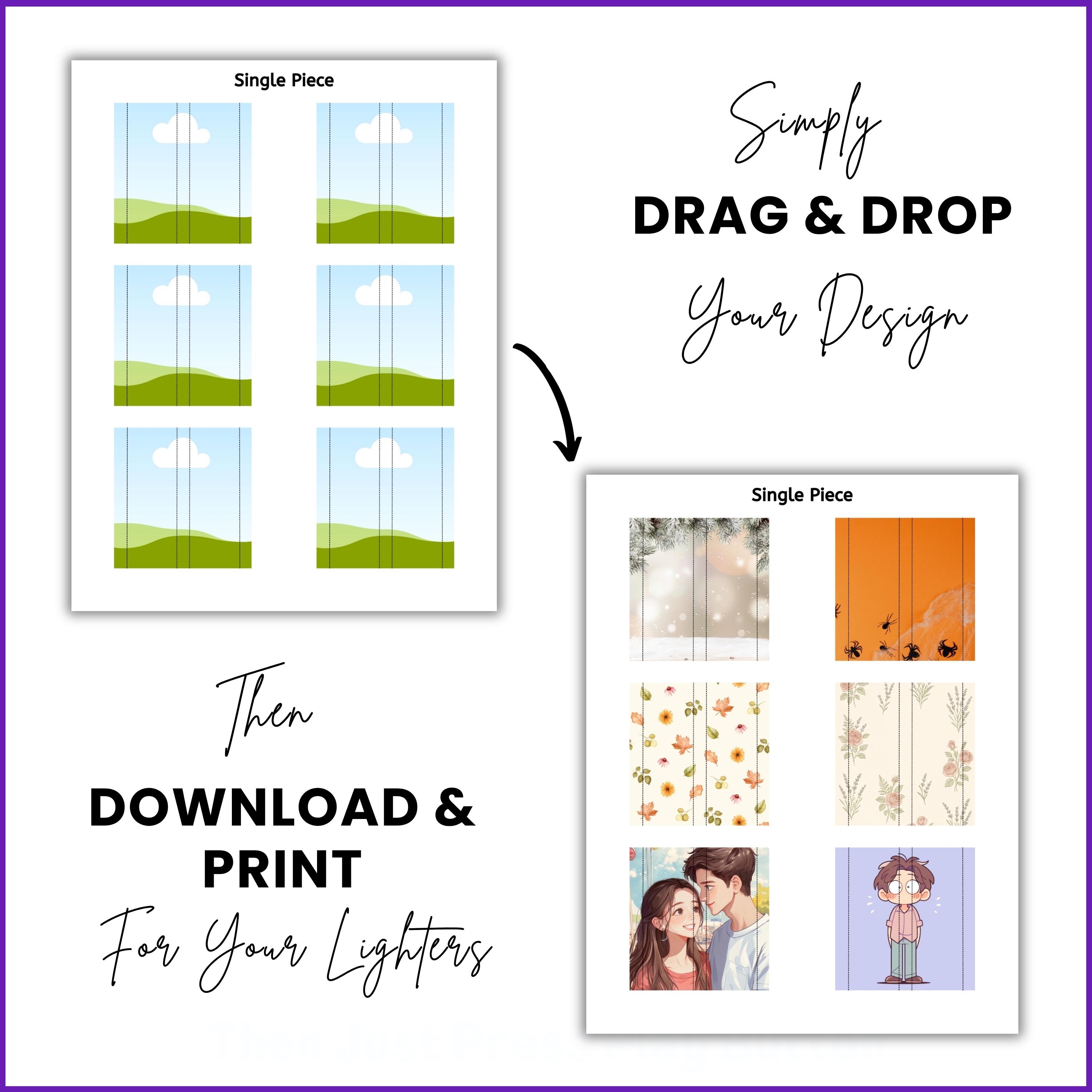 Lighter Label Template Editable Canva Lighter Wrap Template Lighter ...