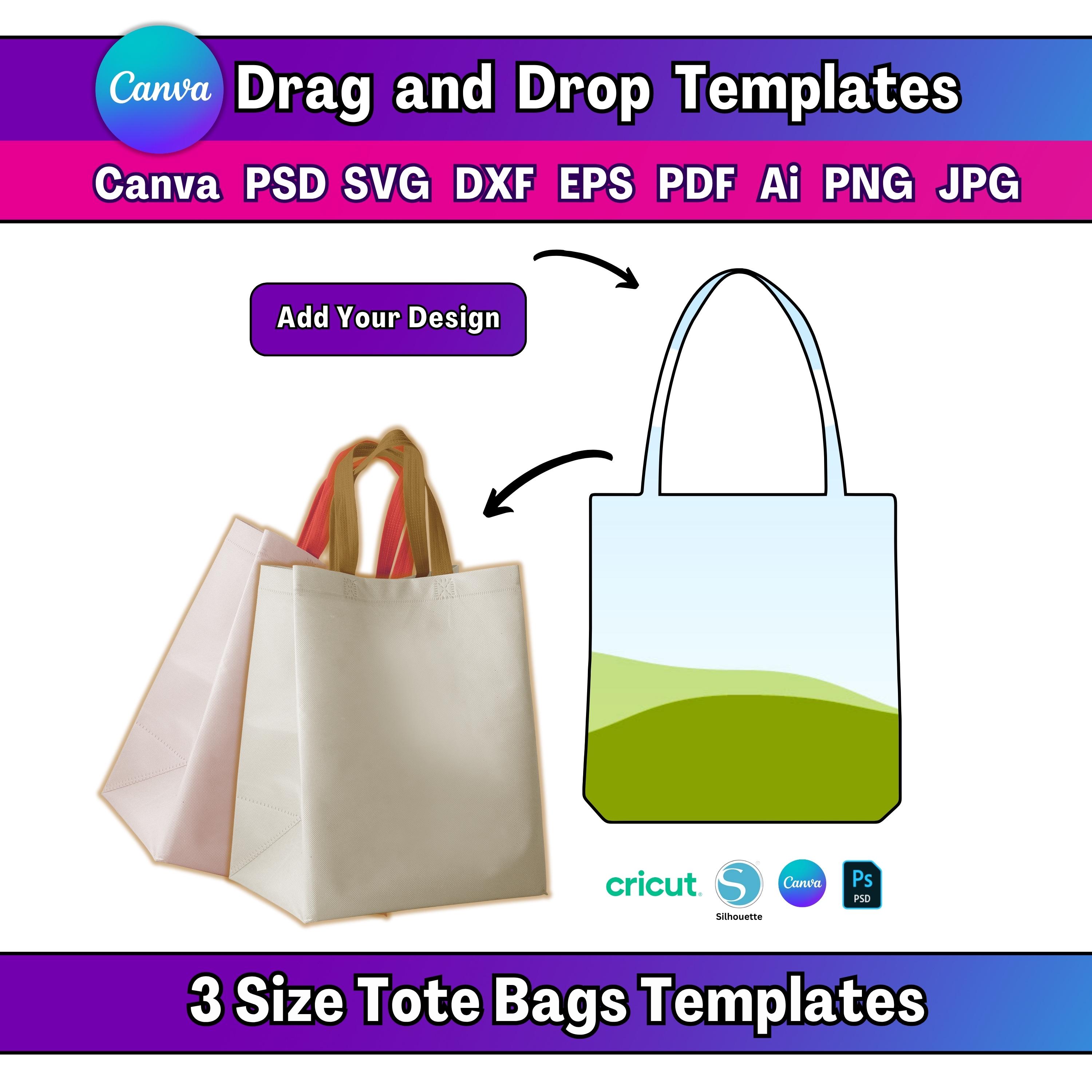 3 Size Tote Bag Templates Canva, SVG, Sublimation (digital Download) - Etsy