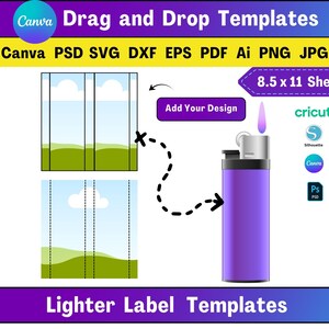 Lighter Label Template Editable Canva Lighter Wrap Template Lighter ...