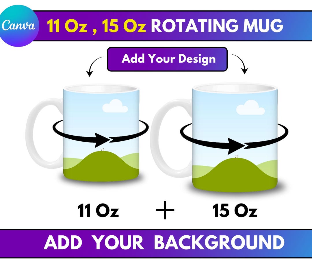 11 Oz 15 Oz Rotating Mug Mockup Canva Video Mockup Canva Frames Mockup ...