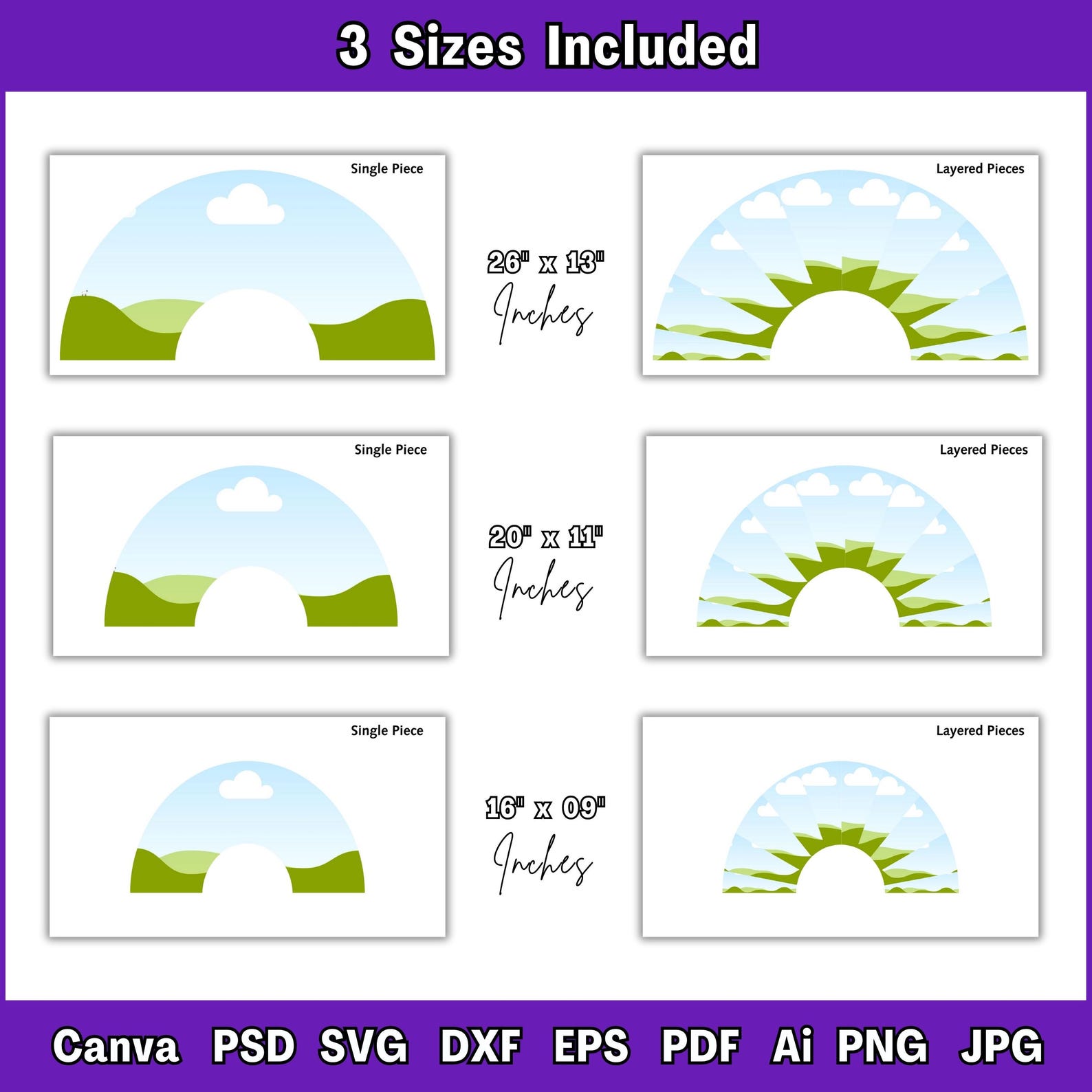 3 Sizes Clack Fan Template Canva Editable Clack Fan Templates Drag ...