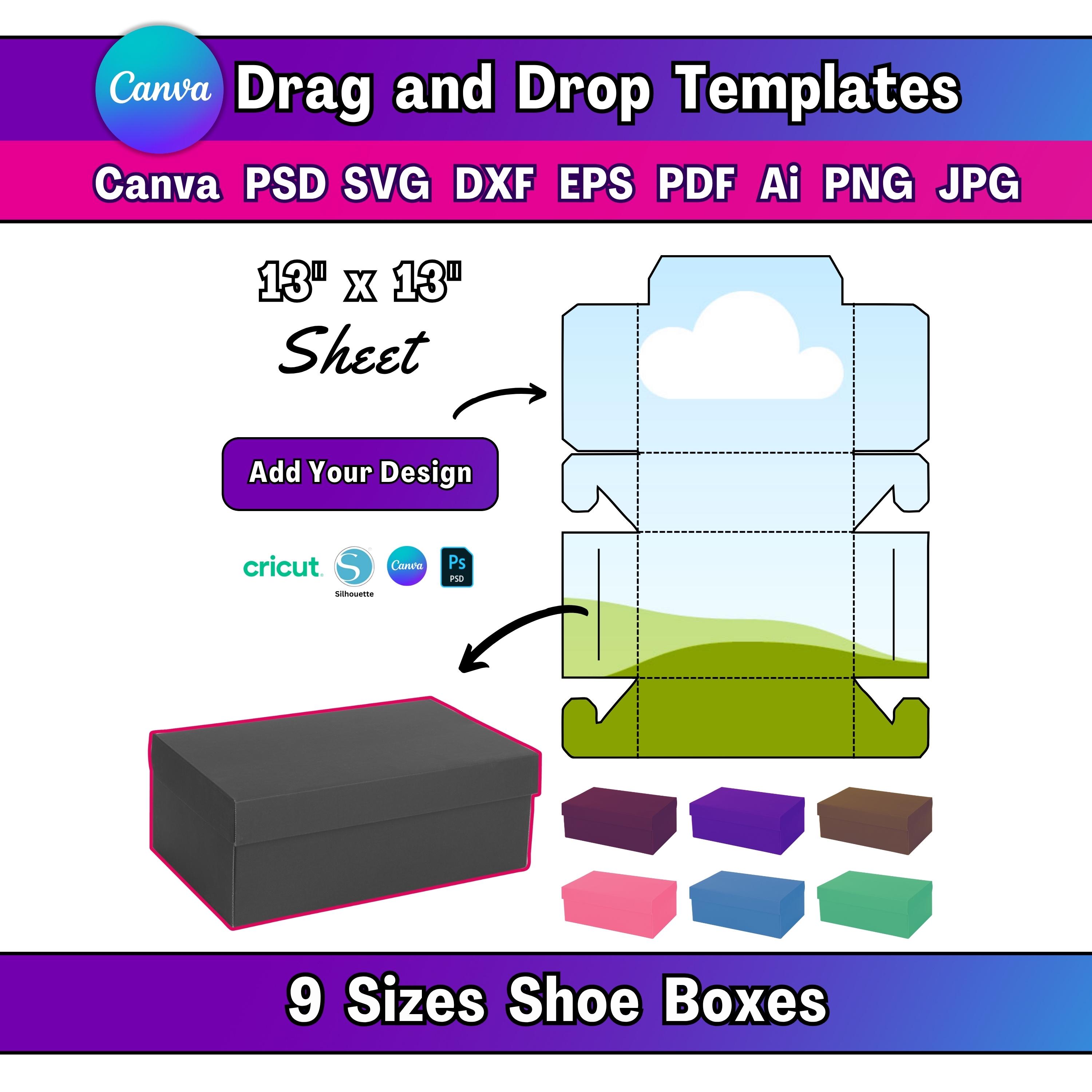 9 Shoe Box Template Bundle Canva Shoes Boxes Templates Sneaker Box ...