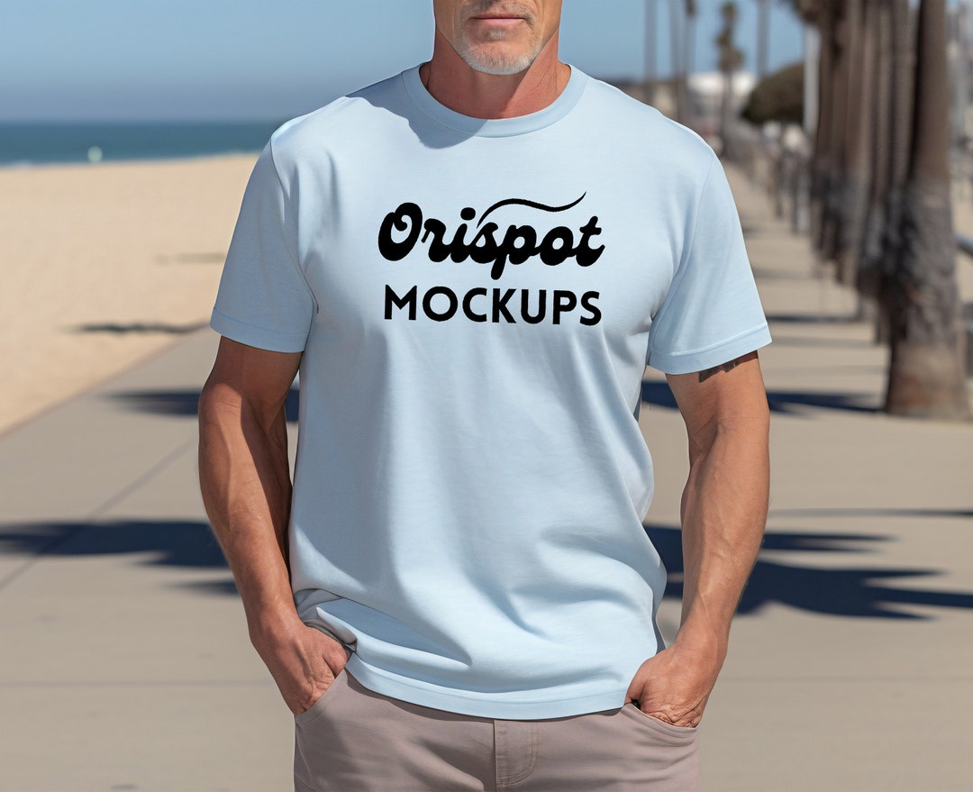 Light Blue Bella Canvas 3001 Mockup, Bella Canvas 3001 Light Blue ...