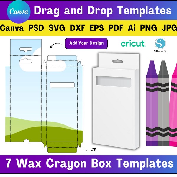 Crayon Box Svg - Etsy