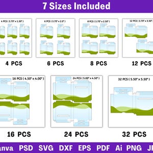 7 Size Wax Crayon Box Template Canva Crayon Box Template Wax Box ...