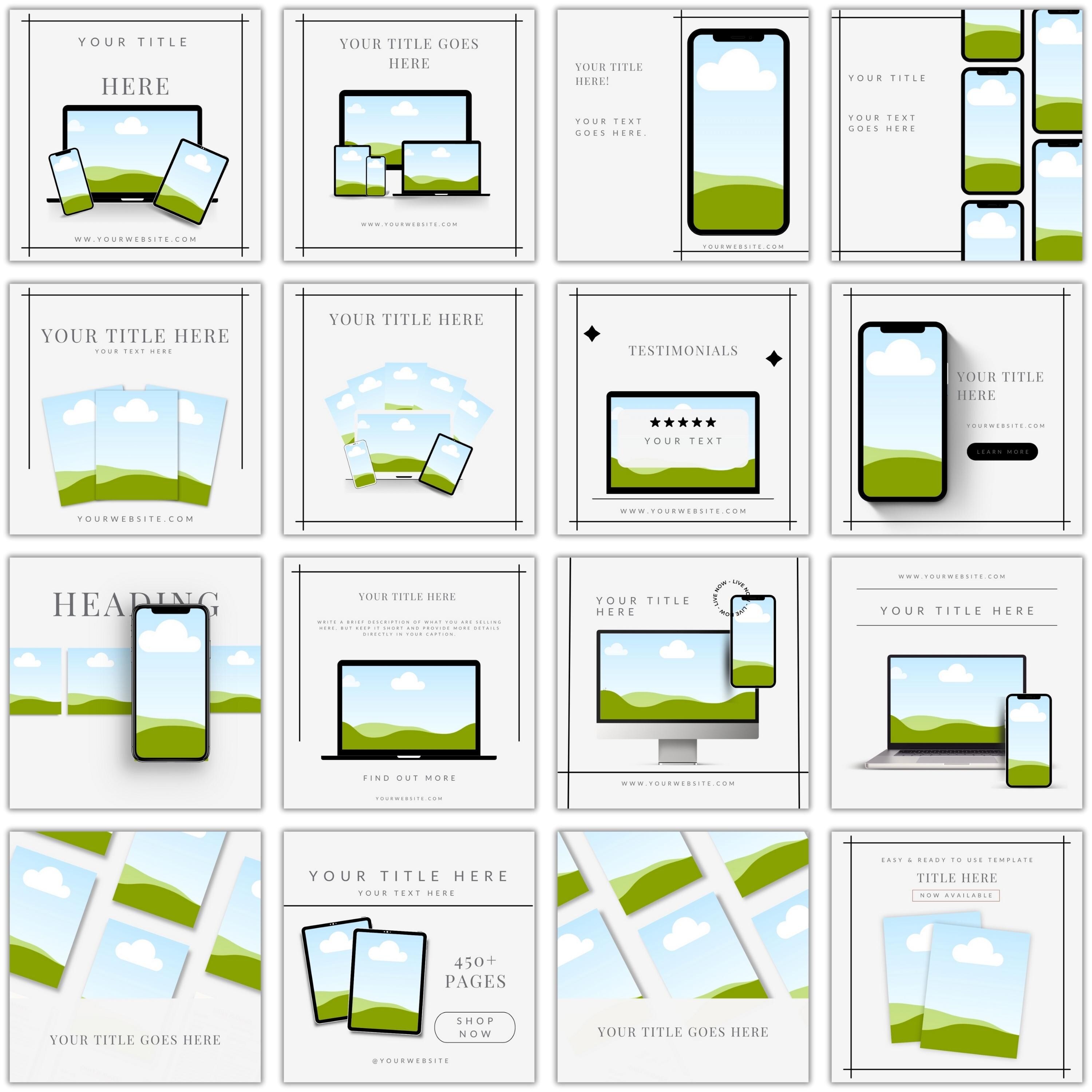 800 Canva Mockup Bundle Drag and Drop Editable Canva Templates All in ...