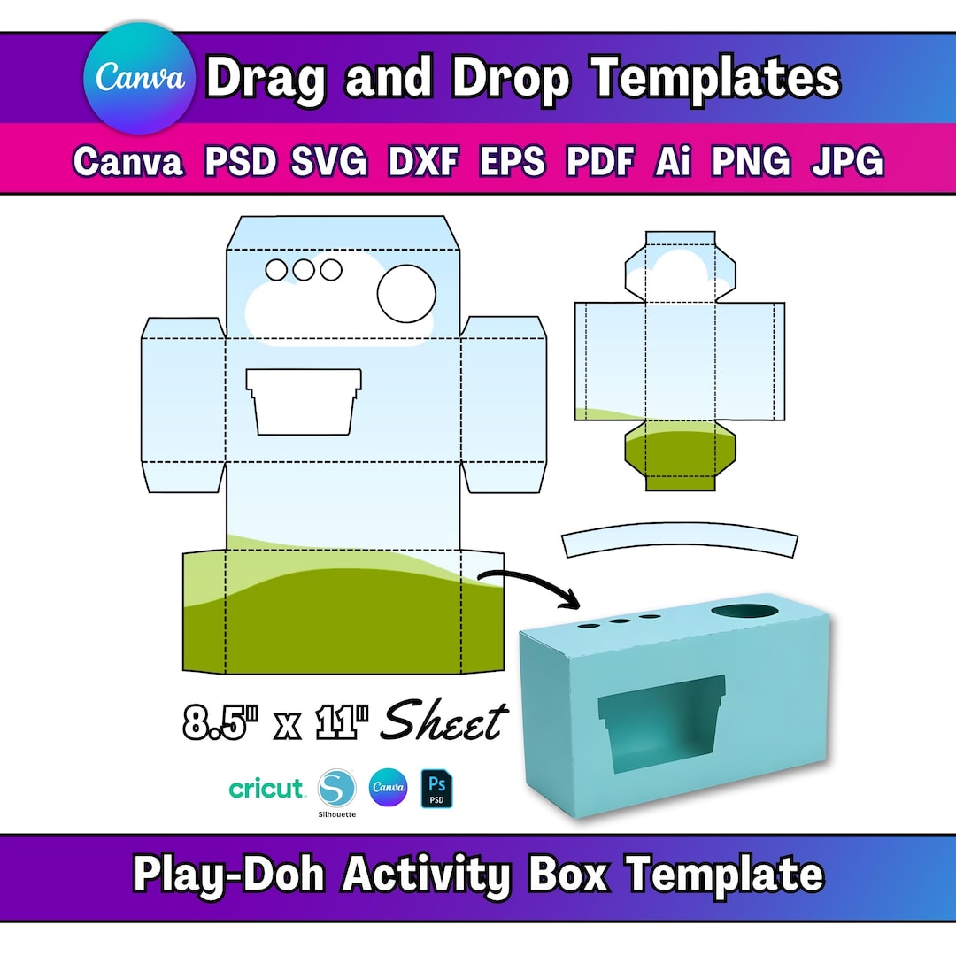 Play-doh Box Template Canva Activity Box Template Party Box Template ...