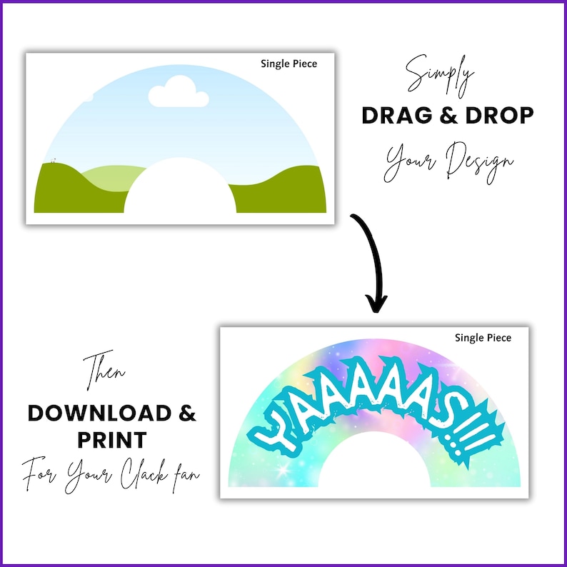 3 Sizes Clack Fan Template Canva Editable Clack Fan Templates Drag ...
