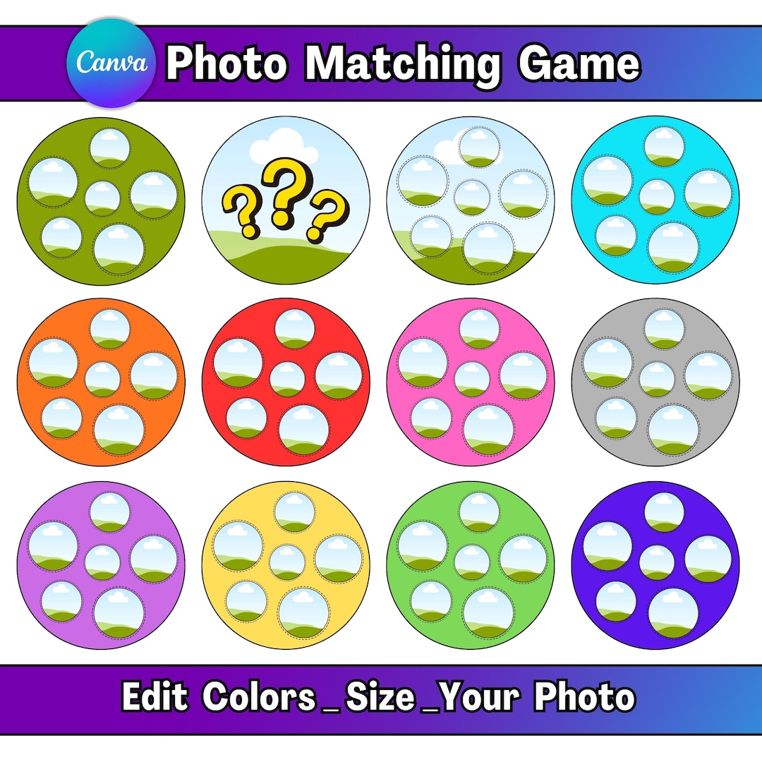 Matching Game Template Editable Canva Printable Playing Cards Blank ...