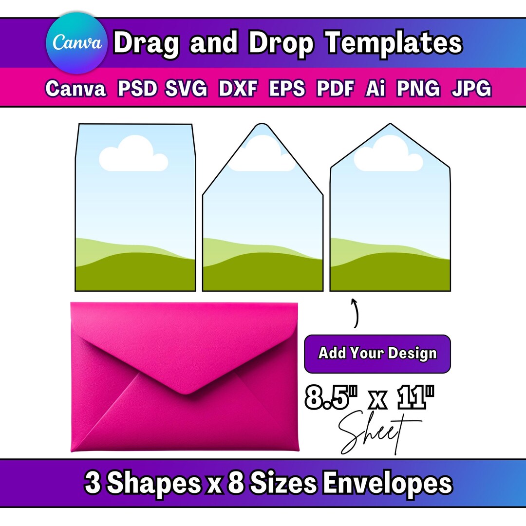 24 Envelope Liner Template Bundle Canva Envelope Liner Template DIY ...