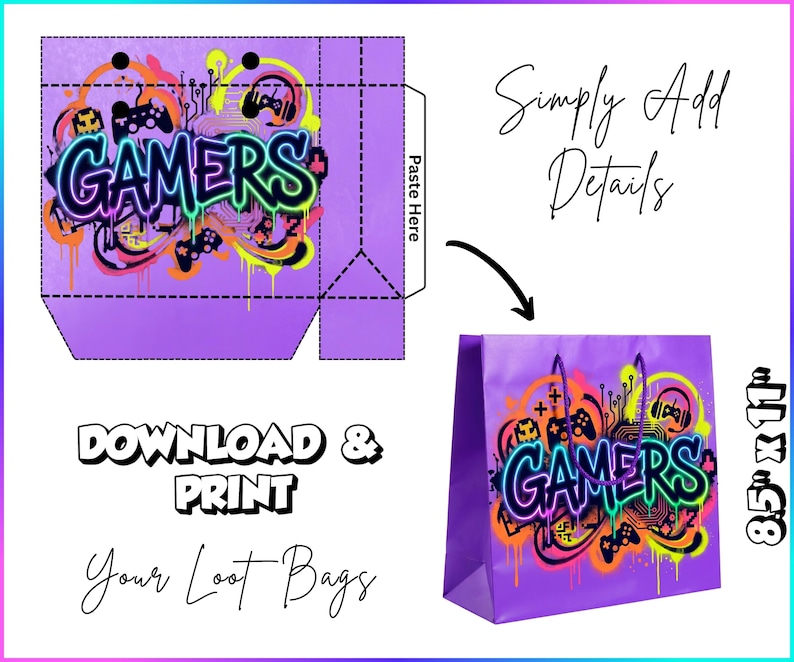 Gift Bag Template Bundle Printable Paper Bag and Box Packaging Design ...