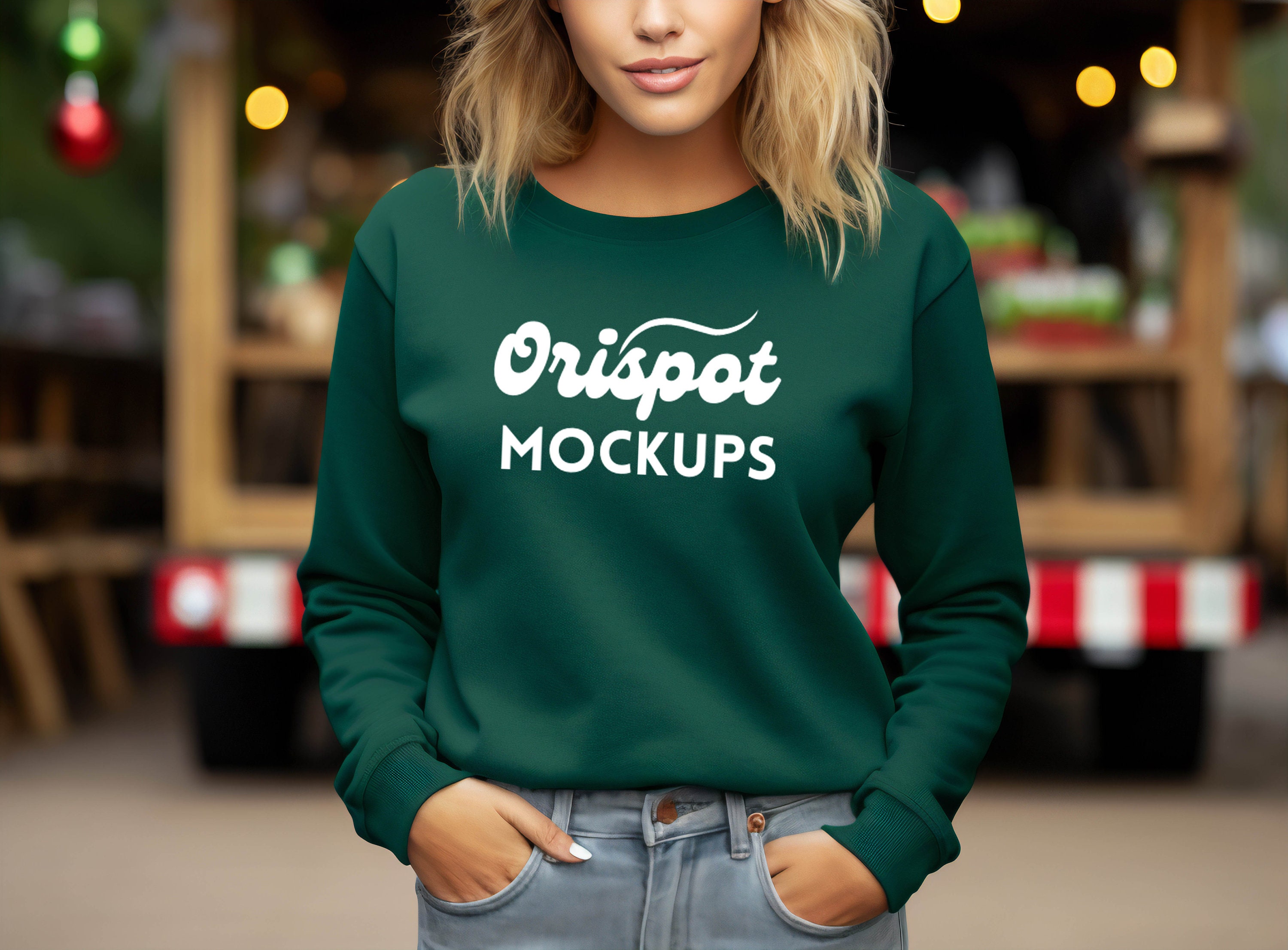 Gildan Forest Green Sweatshirt Mockup Crewneck Sweatshirt - Etsy