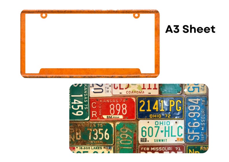6 Styles Car License Plate Template Canva License Plate Template ...