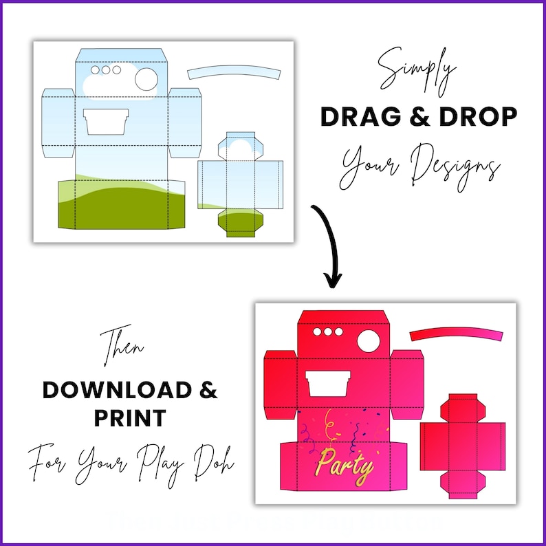 Play-doh Box Template Canva Activity Box Wrap Template Party Box ...