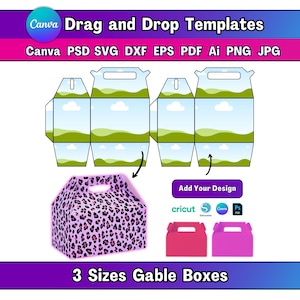 3 Size Gable Box Template Canva Gable Box Template Gable Box SVG Custom Printable Gable Box Gift ...