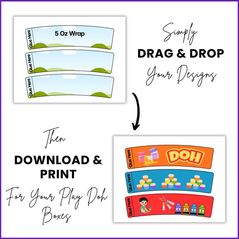 Play Doh Wrap Template Editable Playdoh Activity Box Party Favor ...