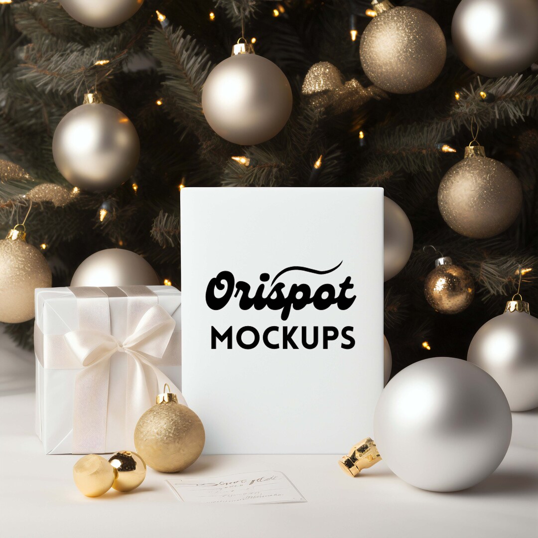 Christmas Square Card Mockup Card Mockup Digital Mockup White Card ...