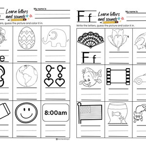 26 Printable Alphabet Letter Sounds and Color in Worksheets for Kids ...