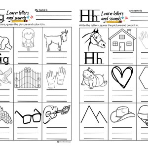 26 Printable Alphabet Letter Sounds and Color in Worksheets for Kids ...