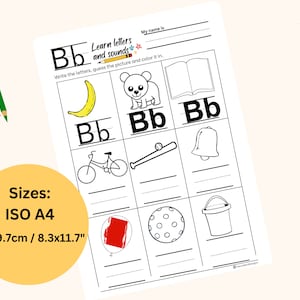 26 Printable Alphabet Letter Sounds and Color in Worksheets for Kids ...