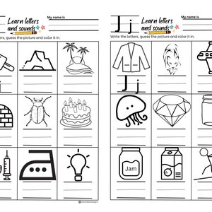 26 Printable Alphabet Letter Sounds and Color in Worksheets for Kids ...