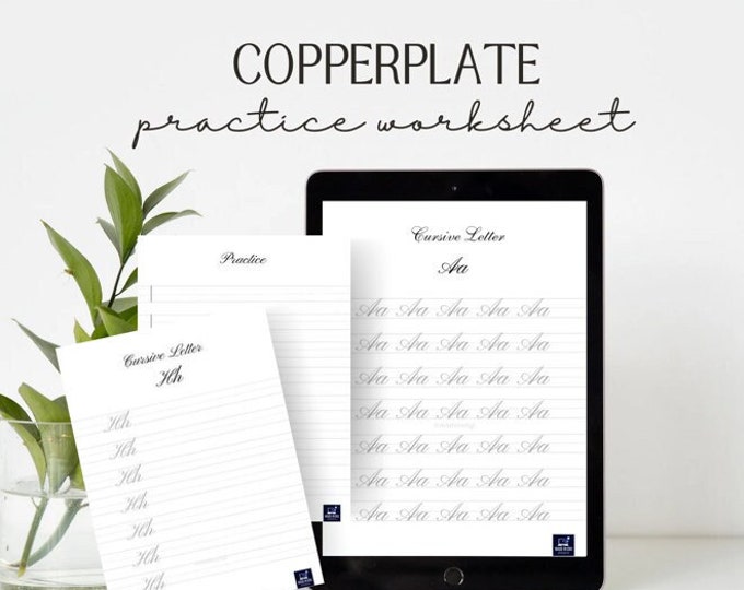 Copperplate Calligraphy Practice Sheets Digital Worksheets - Etsy