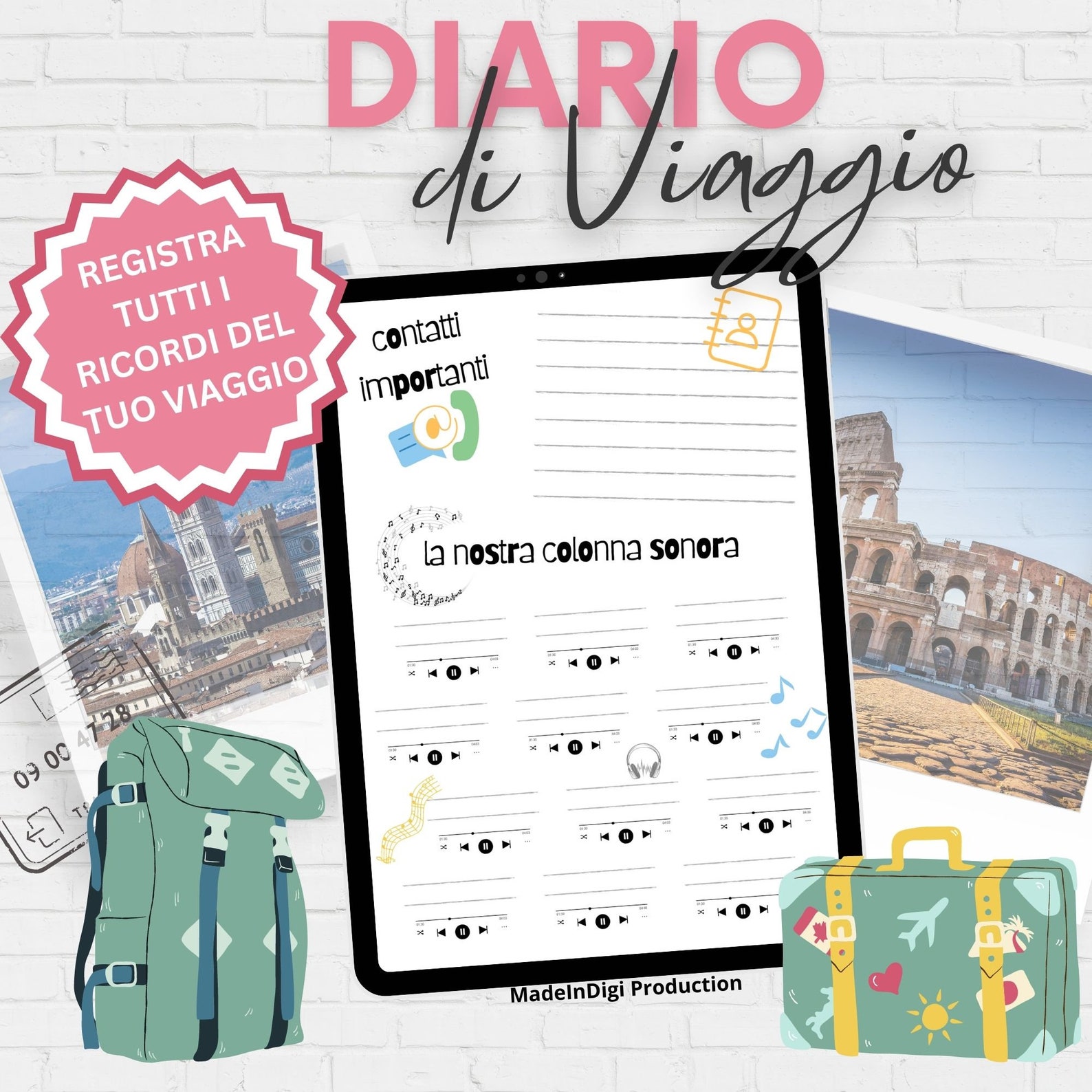 Diario Di Viaggio Di Coppia Da Compilare. PDF E Digitale. Travel ...