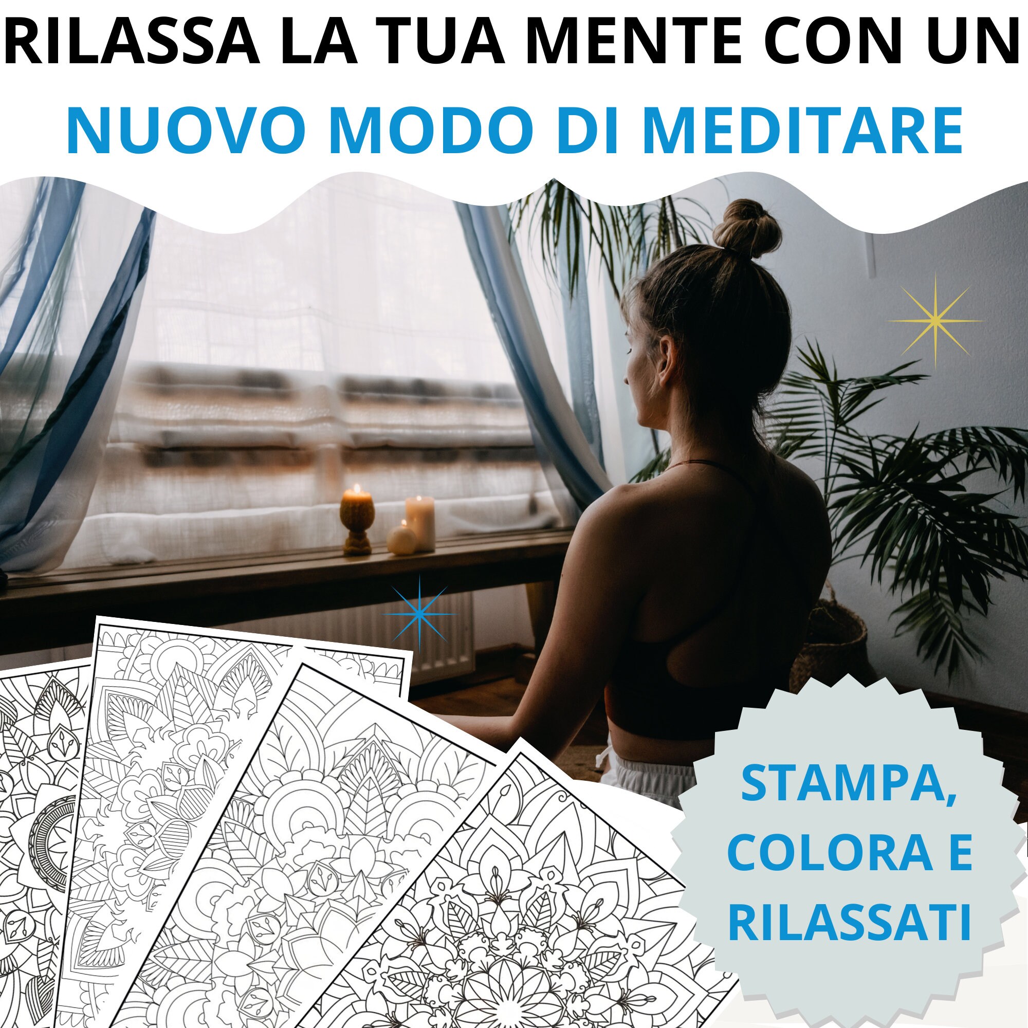 1000 Mandala Da Colorare Mandala Therapy Mandala per Adulti Mandala ...