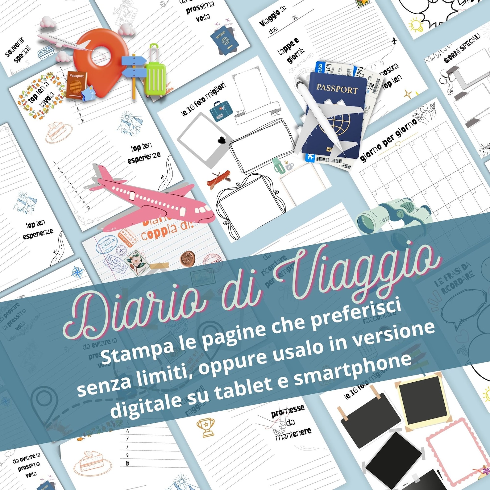 Diario Di Viaggio Di Coppia Da Compilare. PDF E Digitale. Travel ...