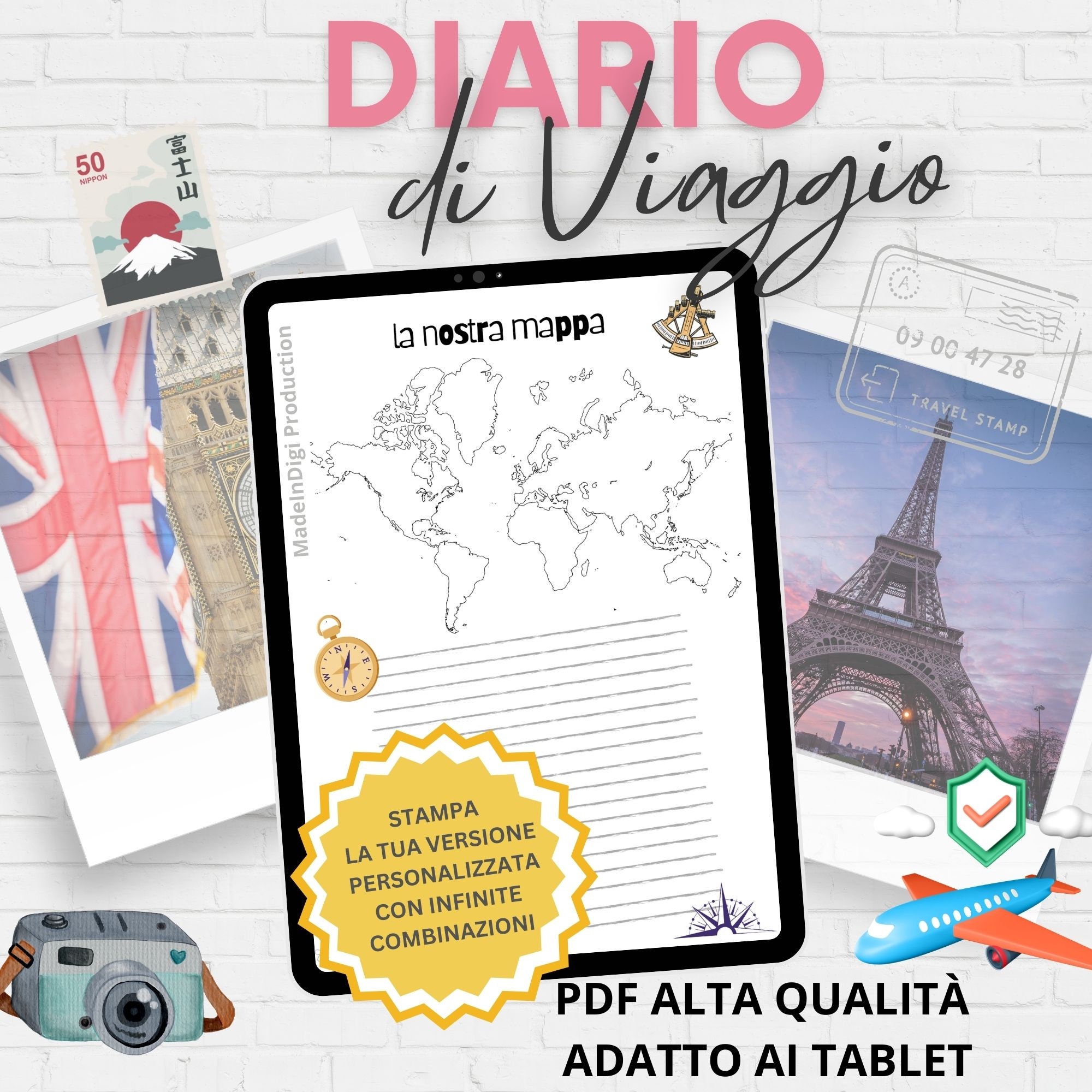 Diario Di Viaggio Di Coppia Da Compilare. PDF E Digitale. Travel ...