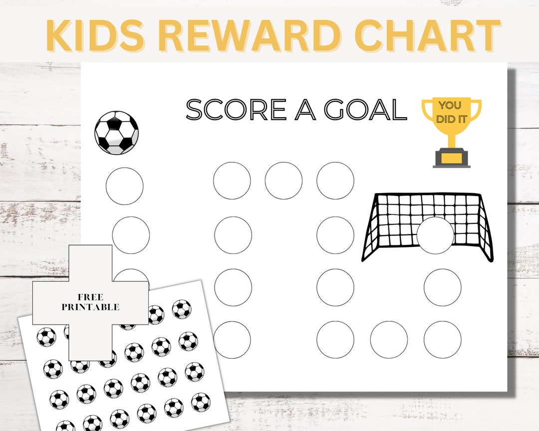 Kids Printable Reward Chart Football Reward Chart Soccer - Etsy