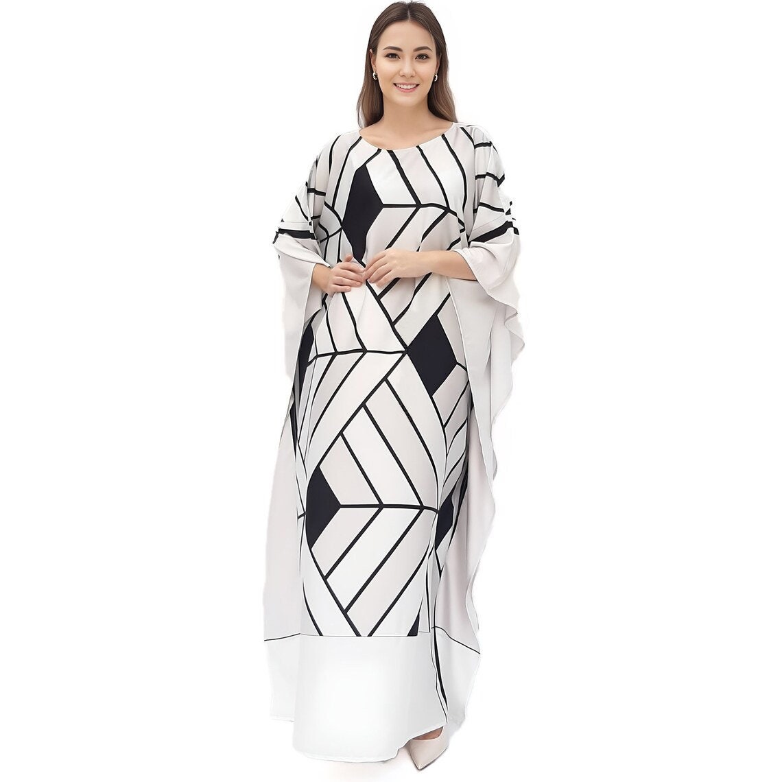 Fancy Caftan for Women,womens Printed Soft Satin Silk Kaftan,beach ...