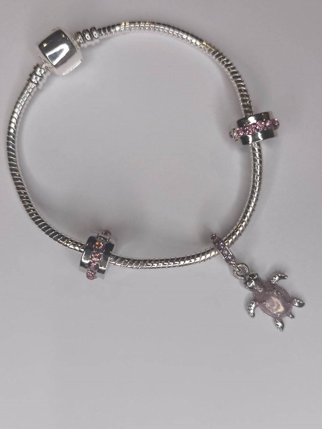 Charm Bracelet Pink Turtle Pattern - Etsy