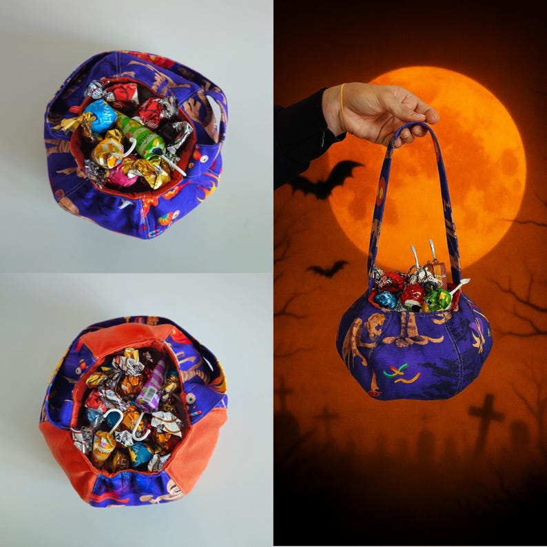 Halloween Trick or Treat Basket Sewing Pattern, Halloween Basket, Candy ...