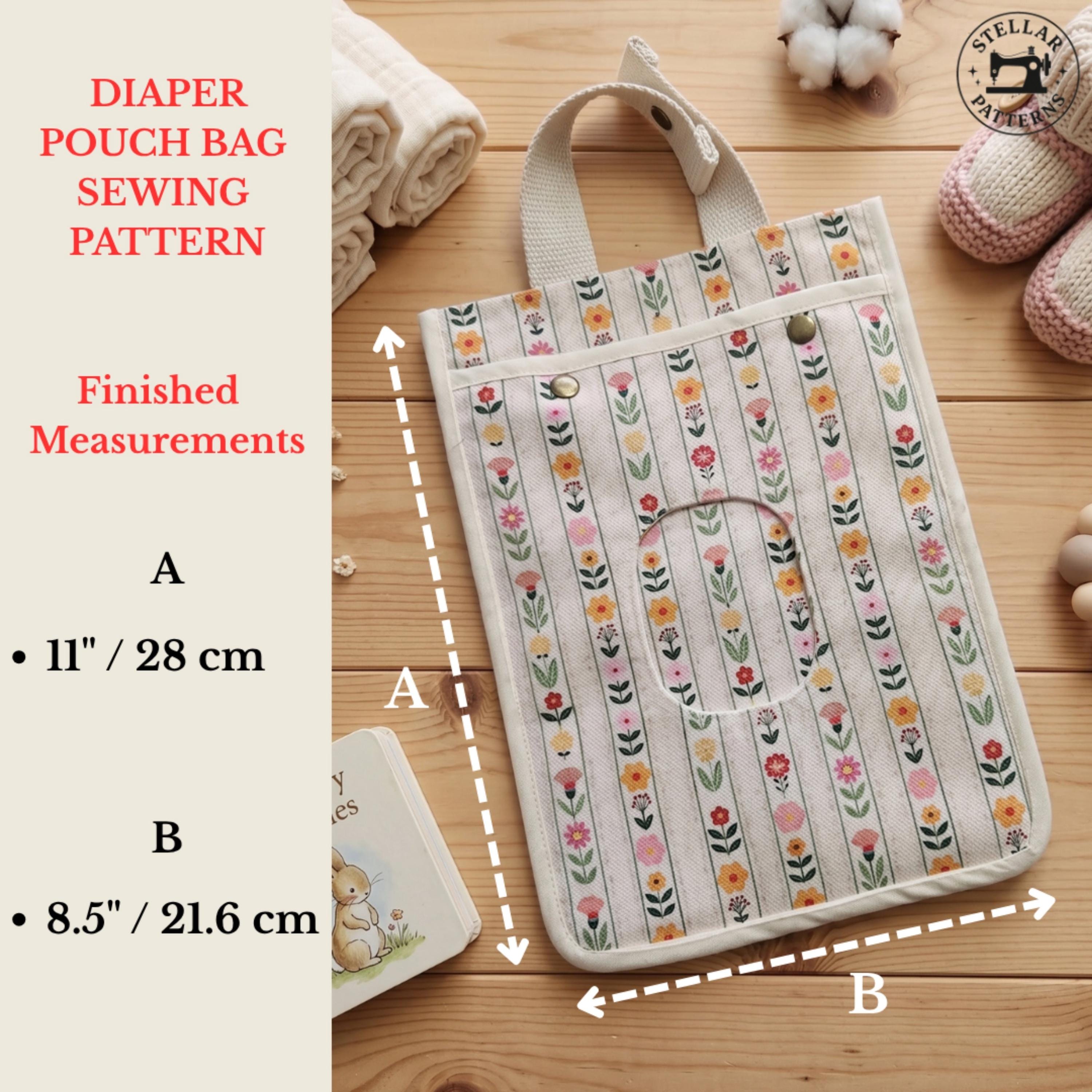 Diaper and Wipes Pouch PDF Sewing Pattern, Clutch Wet Wipe Case, Baby ...