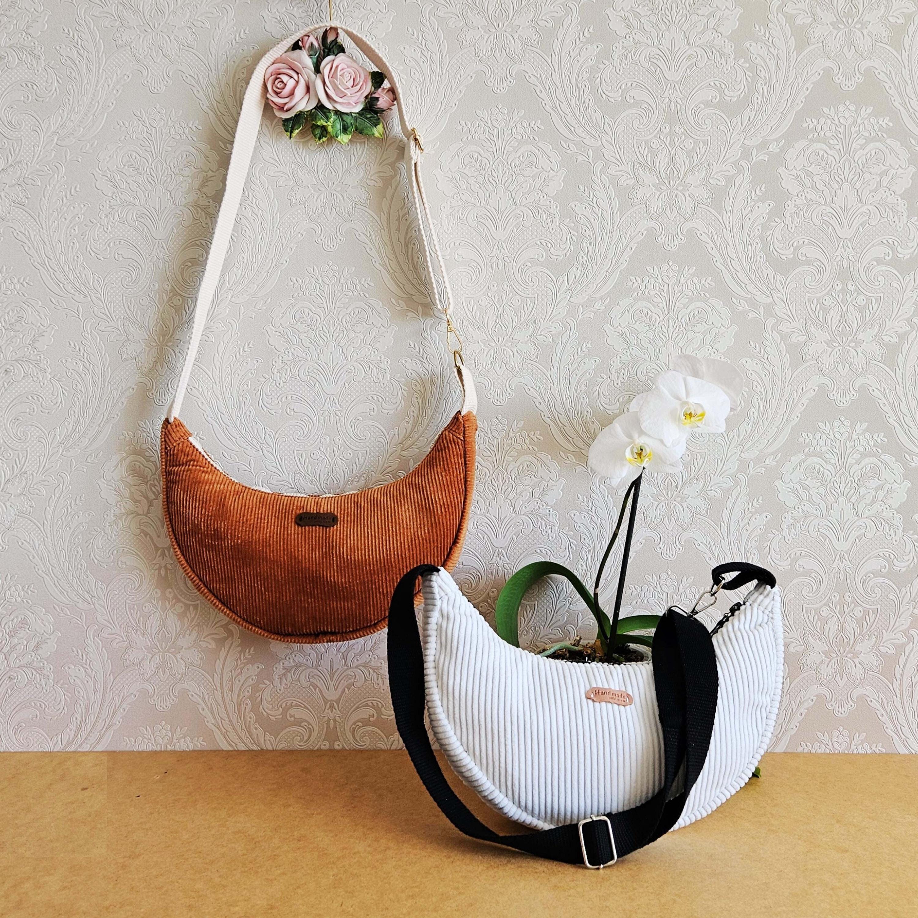 Crescent Bag Sewing Pattern, Half Moon Crossbody Bag, Hobo Shoulder Bag ...