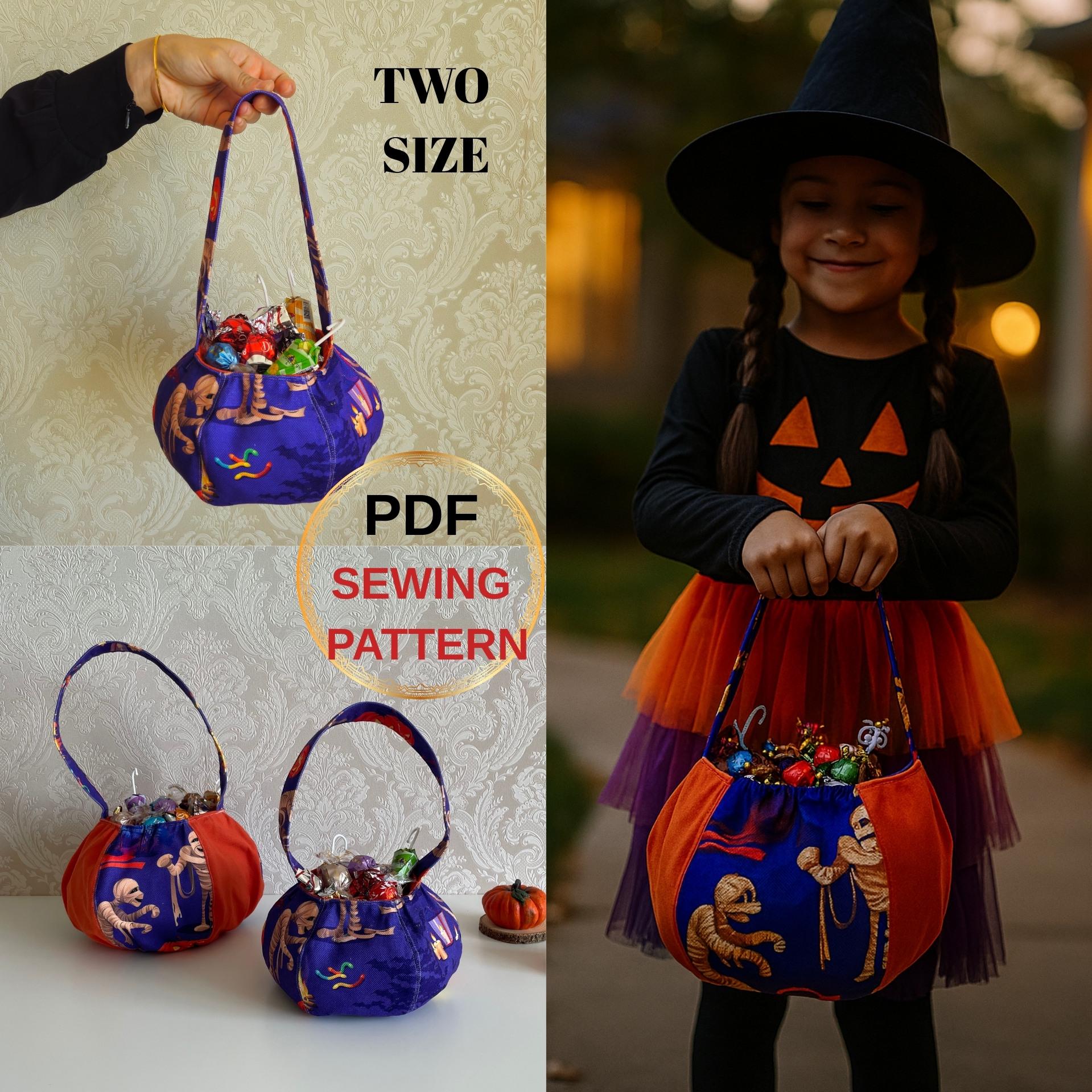 Halloween Trick or Treat Basket Sewing Pattern, Halloween Basket, Candy ...