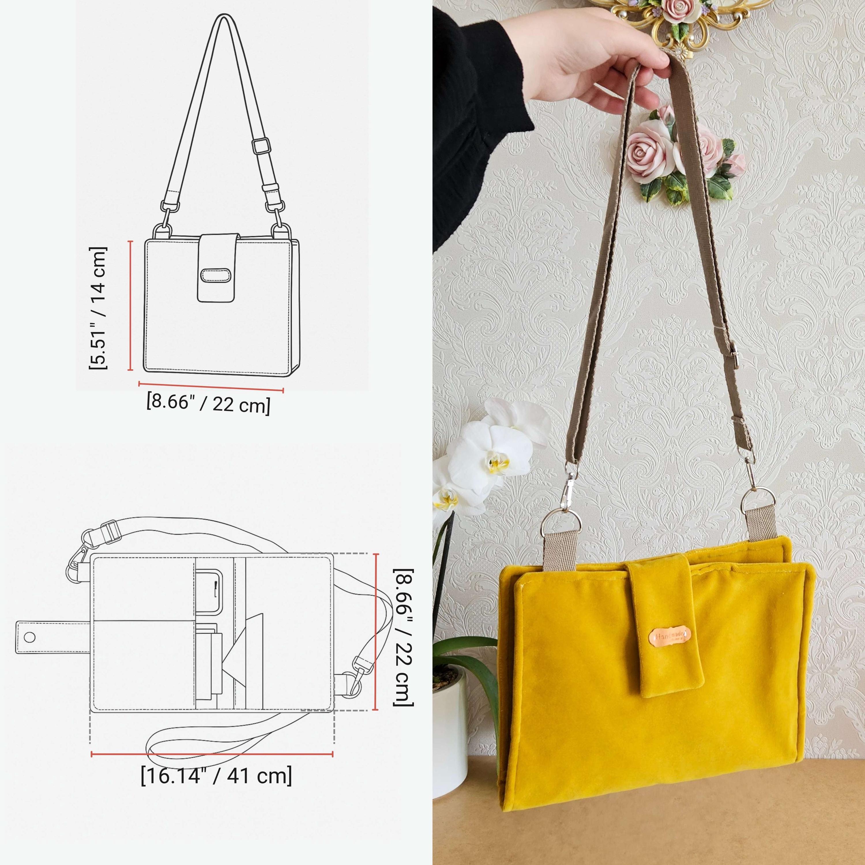 Strap Organizer Bag PATTERN, Book Sleeve With Pockets, Reading ...