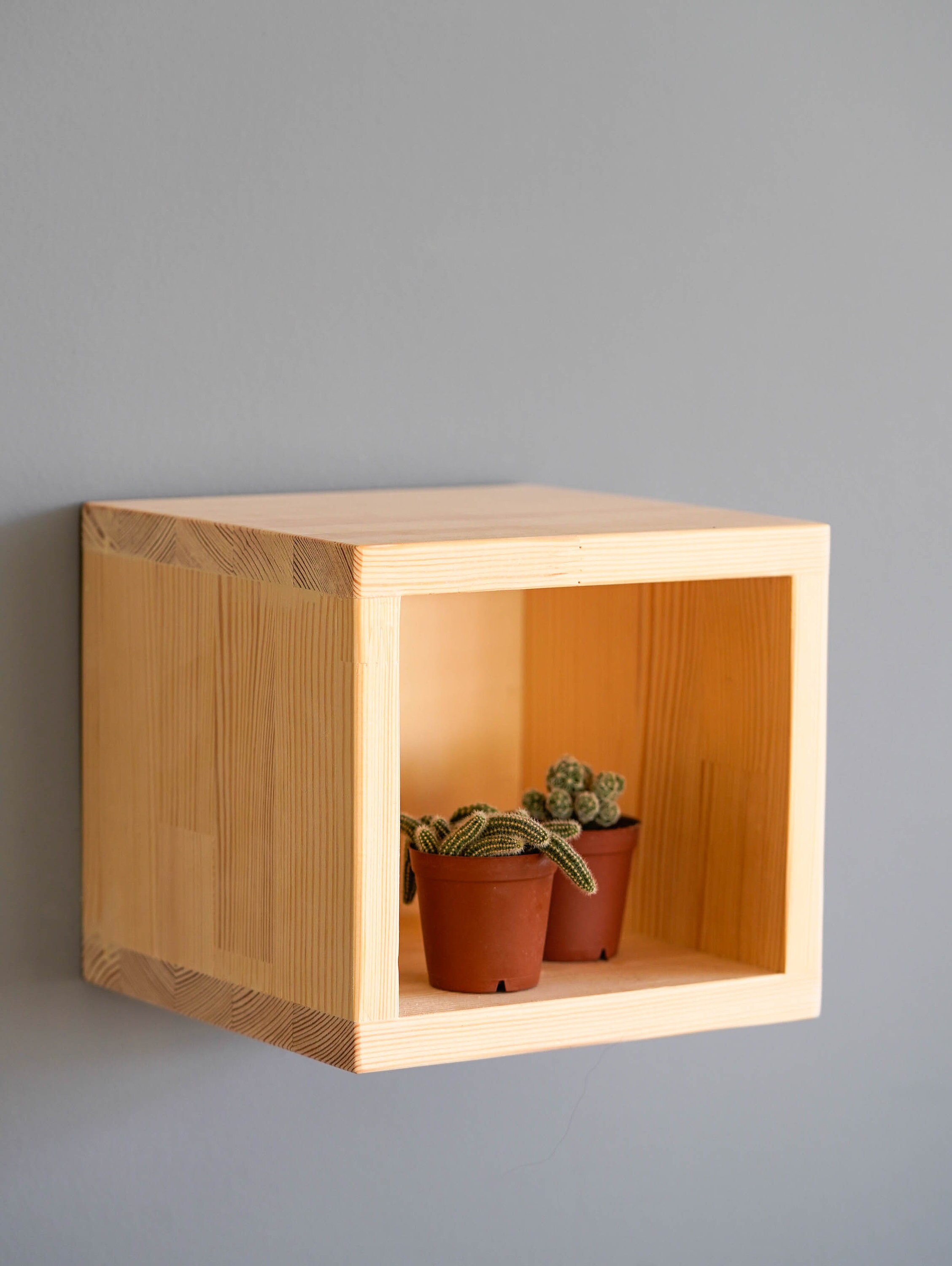 Set of 3 Square Wall Shelves With Only One Drawer, Chance to Hang as ...