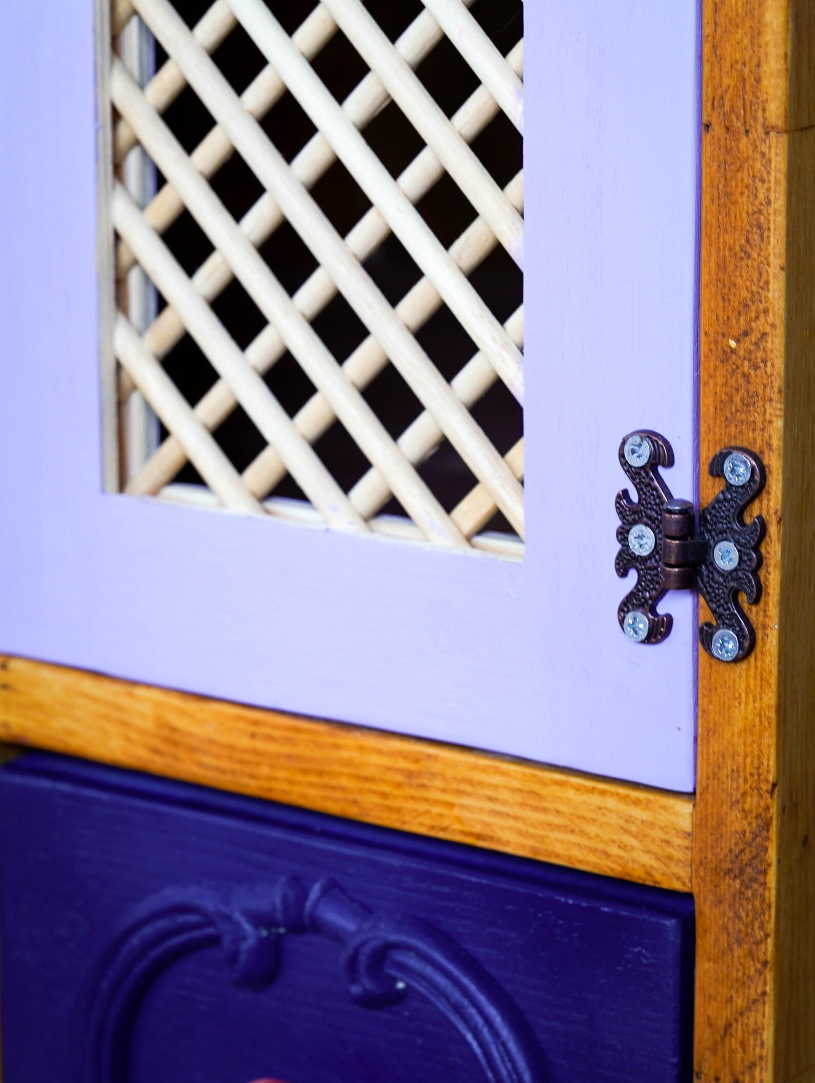 Colorful Nightstand by Solid Pine Wood, Bohemian Style Commode, With ...