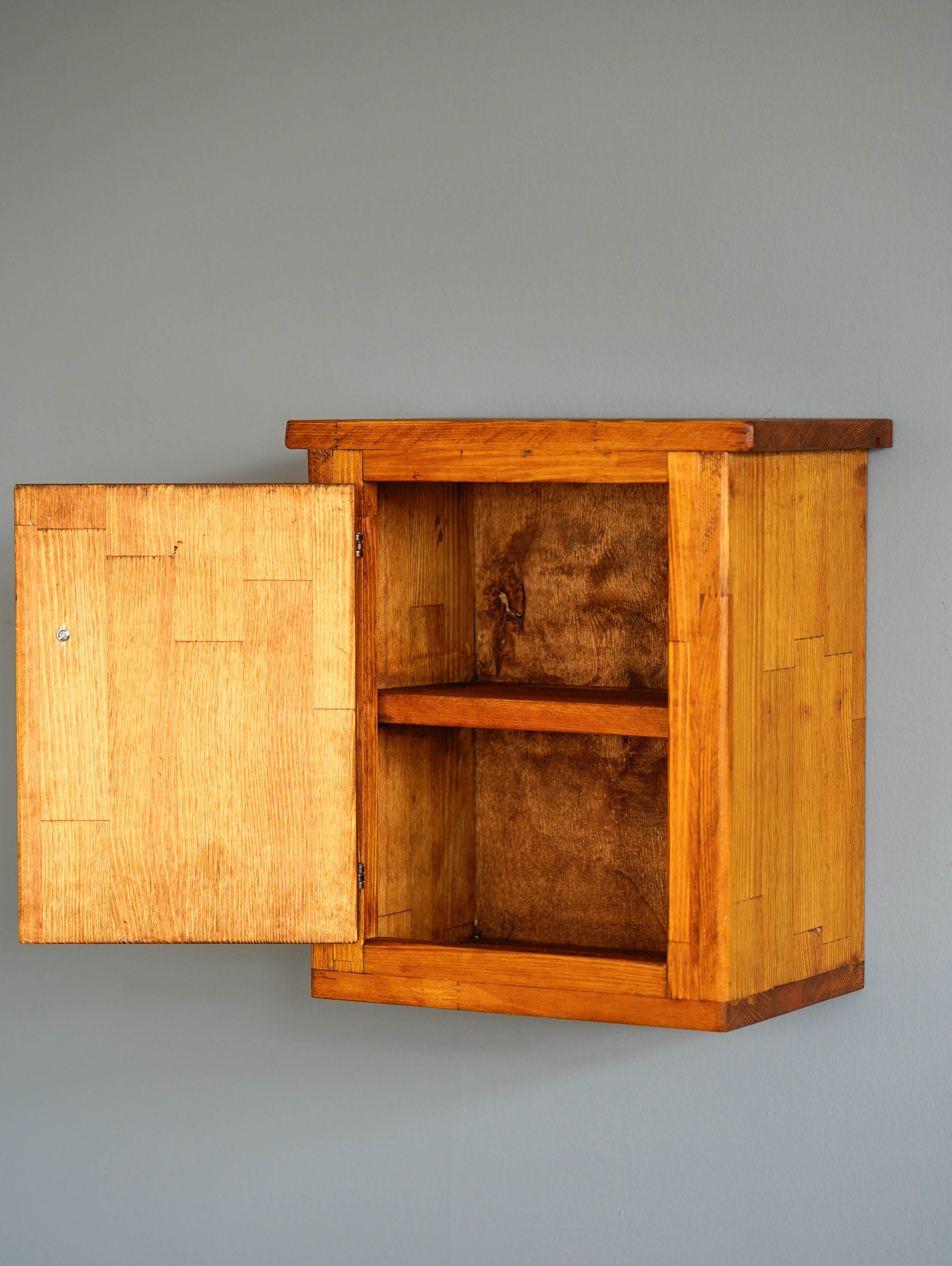 Rustic Wall Mounted Mini Cabinet 2 Section Cupboard Light - Etsy