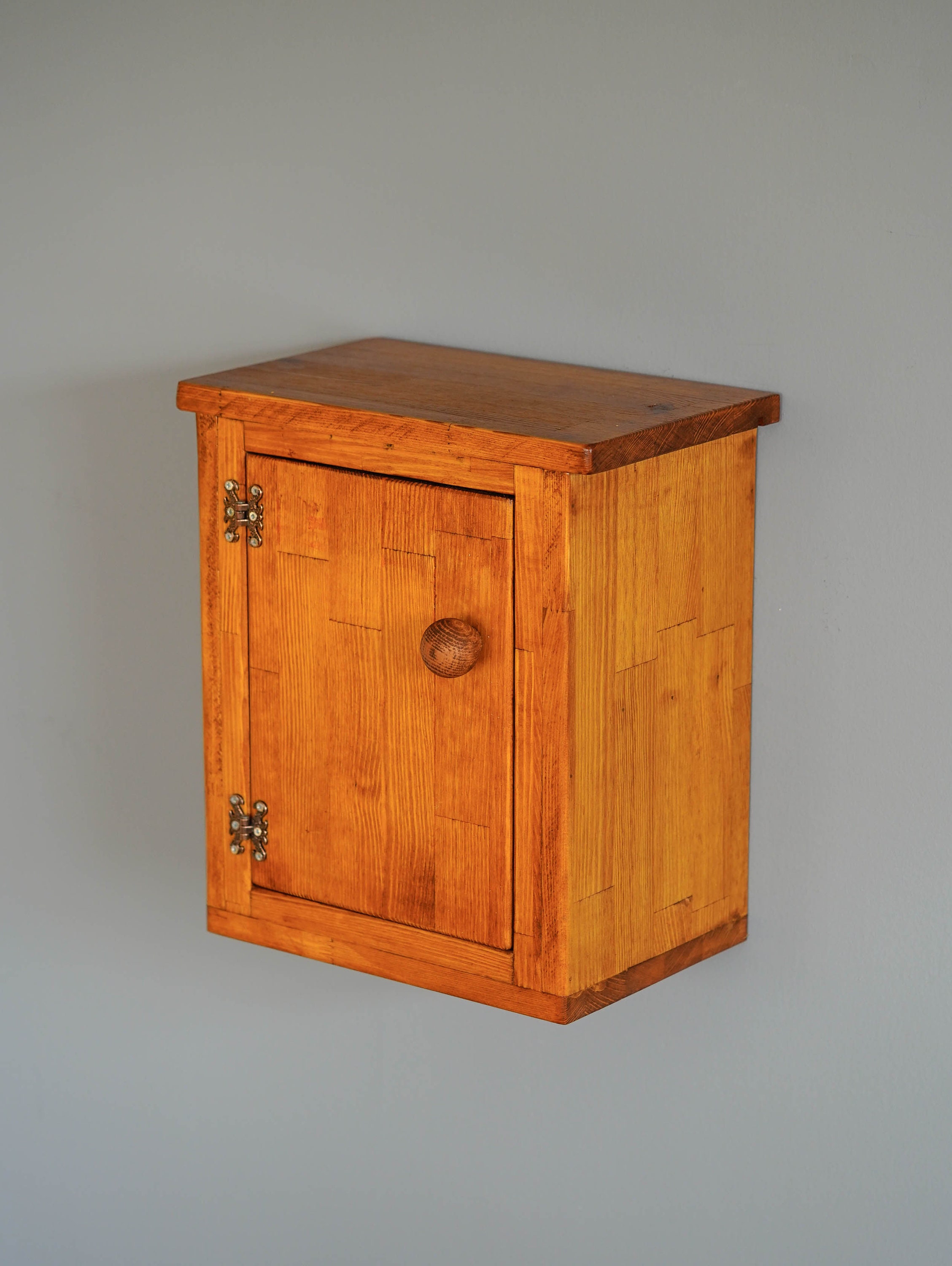 Rustic Wall Mounted Mini Cabinet 2 Section Cupboard Light - Etsy