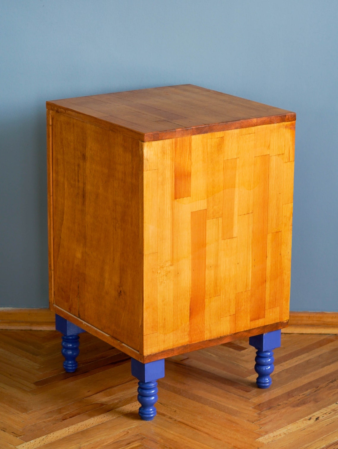 Colorful Nightstand by Solid Pine Wood, Bohemian Style Commode, With ...