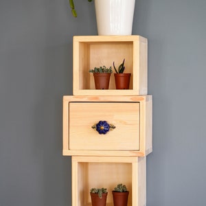Set of 3 Square Wall Shelves With Only One Drawer, Chance to Hang as ...