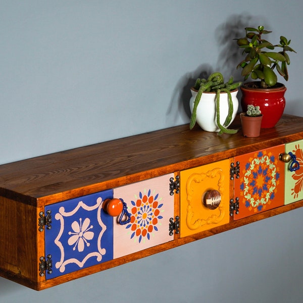 Floating Console Shelf With Drawer - Etsy
