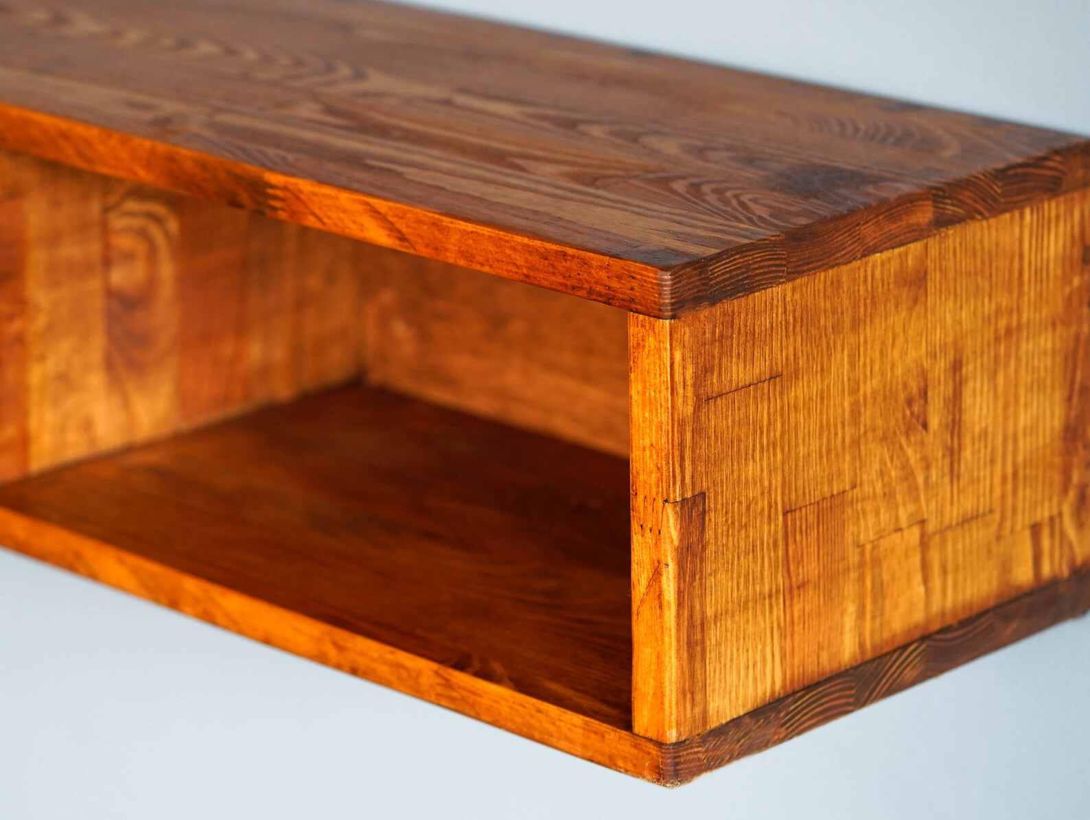 Three Section Floating Shelves, Walnut Color Bookshelves, Wall Hanging ...