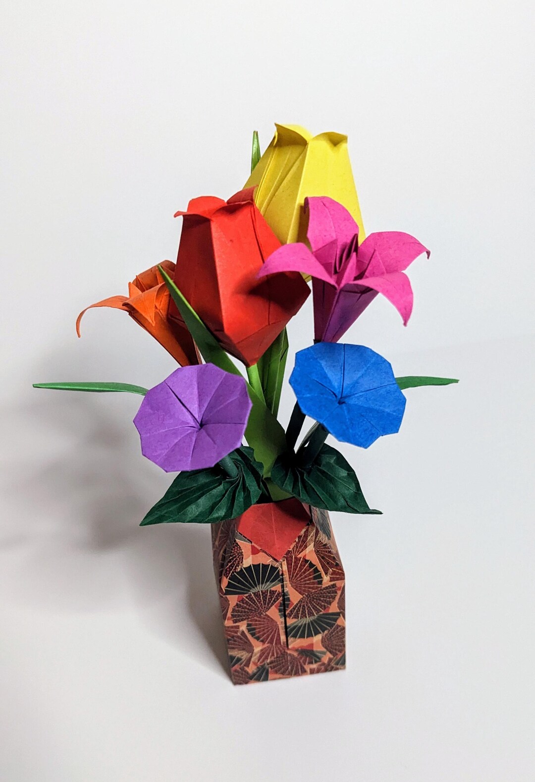 Origami Flower Bouquet With Vase/pot (6 Flower Sets: Lily, Morning ...
